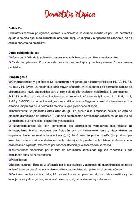 Dermatitis atópica apun tesmedicina uDocz