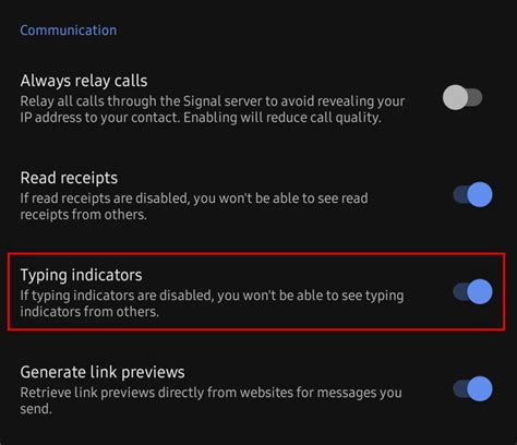 How To Enable Or Disable Typing Indicator In Signal