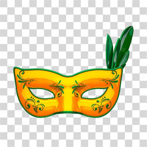 M Scara De Carnaval Elemento D Amarelo E Verde Png Transparente