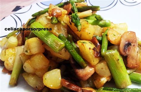 Salteado De Patatas Ajetes Champi N Y Esp Rragos Trigueros