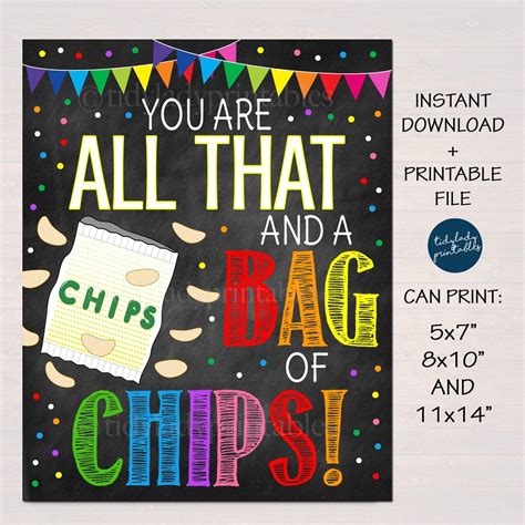 Chips Appreciation Sign Staff Employee Nurse Teacher Volunteer