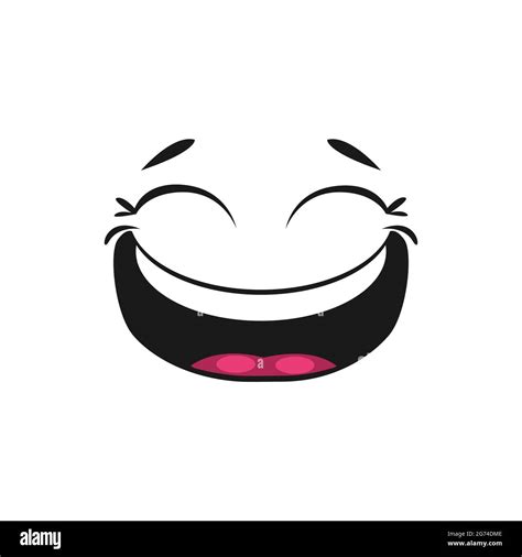 Laughing Smiley With Broad Open Mouth And Winked Eyes Of Joy Vector Happy Smiling Emoji