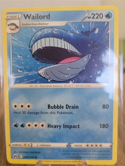 032 159 Wailord Pokémon TCG Crown Zenith Regular Rare eBay