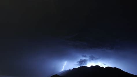 Landscape Mountains Night Nature Photography Lightning Storm