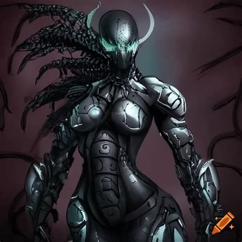 Image Of A Cyborg Superhero In Black Steel Armor On Craiyon