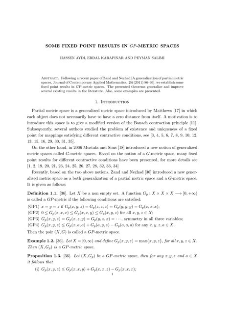 pdf some fixed point results in gp metric spaces