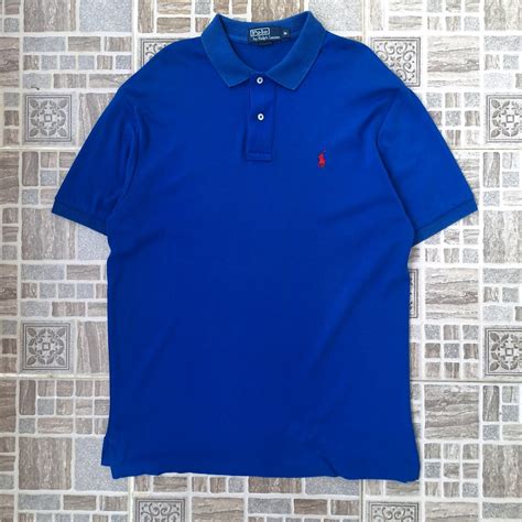 RALPH LAUREN Kaos Kerah Second Pria Fesyen Pria Pakaian Atasan Di