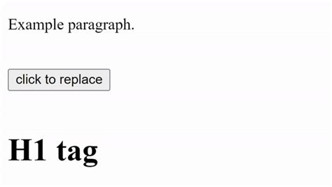 how to replace html element in jquery geeksforgeeks