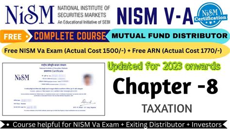 NISM Mutual Fund Chapter 8 TAXATION NISM VA Mutual Fund Exam