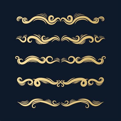 Colección de adornos dorados Vector Premium