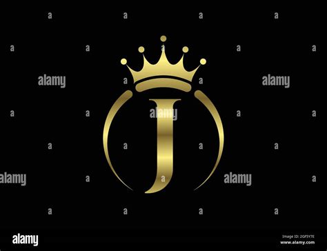Lettre Initiale Du Monogramme J Avec Une Couronne Symbole Royal King