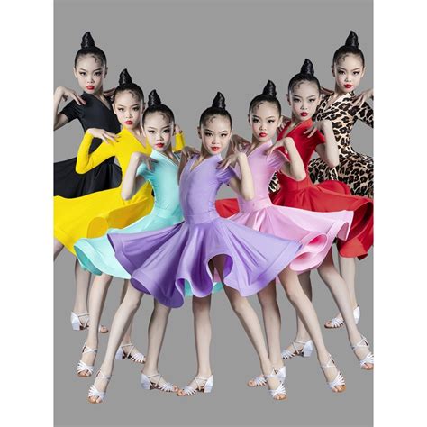 Trang Phục Khiêu Vũ Latin Ngắn Tay Thời Trang Dành Cho Bé Gái Shopee