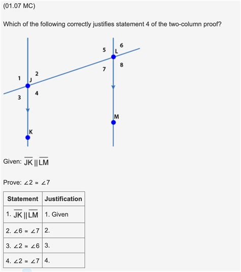 01 07 MC Which Of The Following Correctly Justifies Statement 4 Of