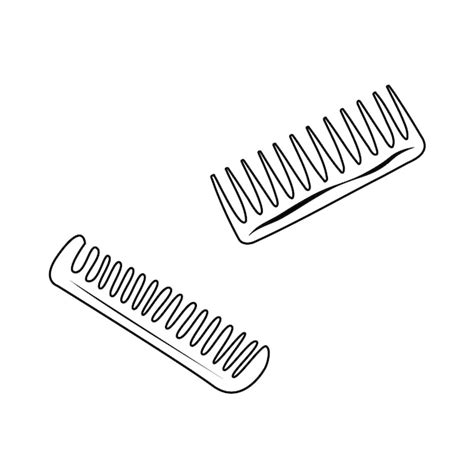 Premium Vector Two Black And White Combs Doodle Style