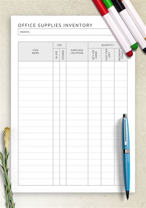 Office Supply Inventory Templates Help You Keep Track Of Office