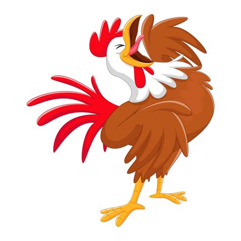 Rooster Crowing Cartoon Illustration Vector 8934817 Vector Art At Vecteezy