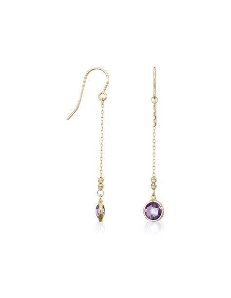 Boucles d oreilles Or Jaune 375 1000 Instant d or les Pendantes Améthyste