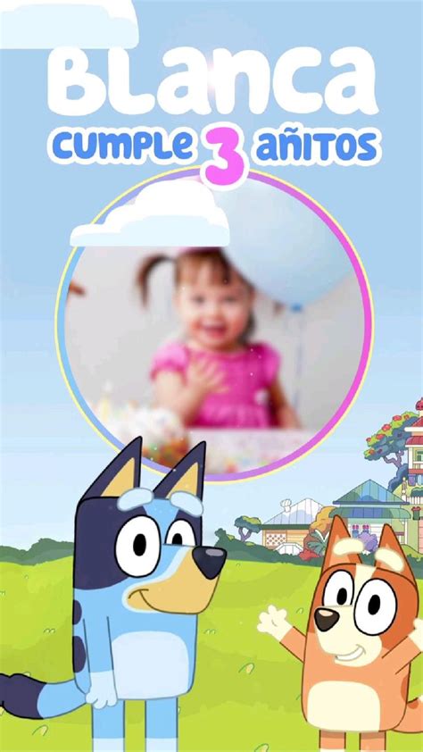 Bluey invitacion digital animada para cumpleaños Imagenes de amor