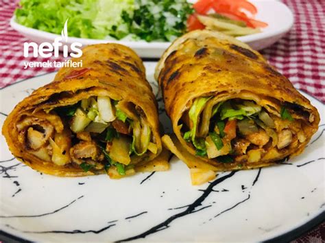 Hatay Usulü Tavuk Dürüm Lavaş Döner Tamamı Ev Yapımı Nefis Yemek