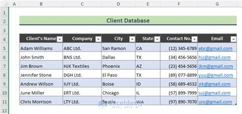 How To Create A Client Database In Excel With Easy Steps Exceldemy