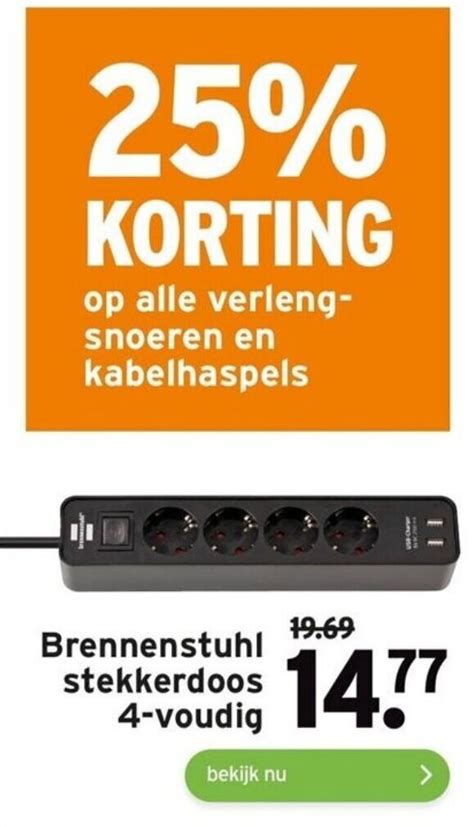 Brennenstuhl Stekkerdoos Voudig Aanbieding Bij Gamma