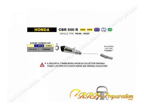Exhaust Silencer Kit WITH ARROW X KONE Connection For HONDA CB 500 F