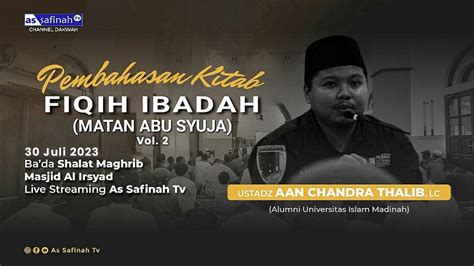 Live Kajian Rutin Ahad Pembahasan Fiqh Ibadah Matan Abu Syuja