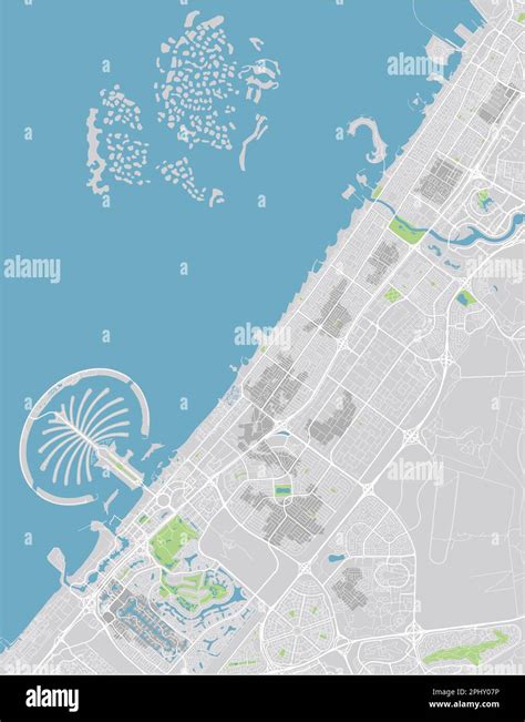 Vector City Map Of Dubai With Well Organized Separated Layers Stock