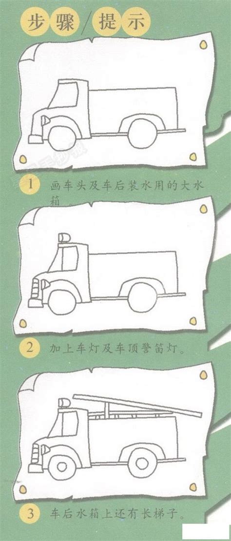 巧巧简笔画消防车 简笔画图片大全 普车都