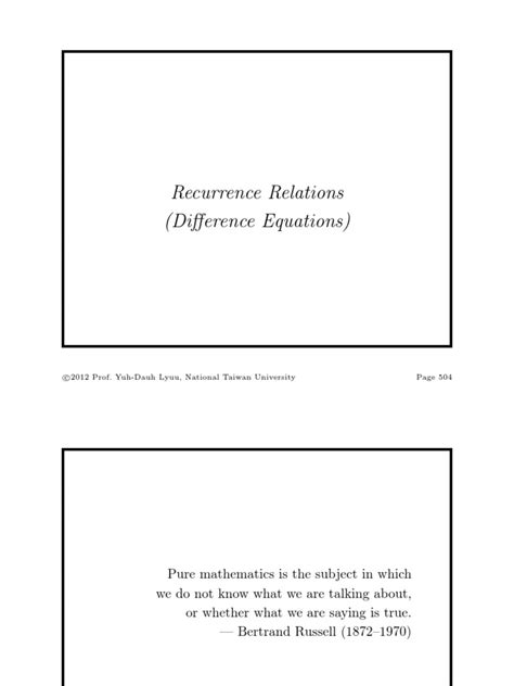 recurrence relations difference equations 2012 prof yuh dauh lyuu national taiwan