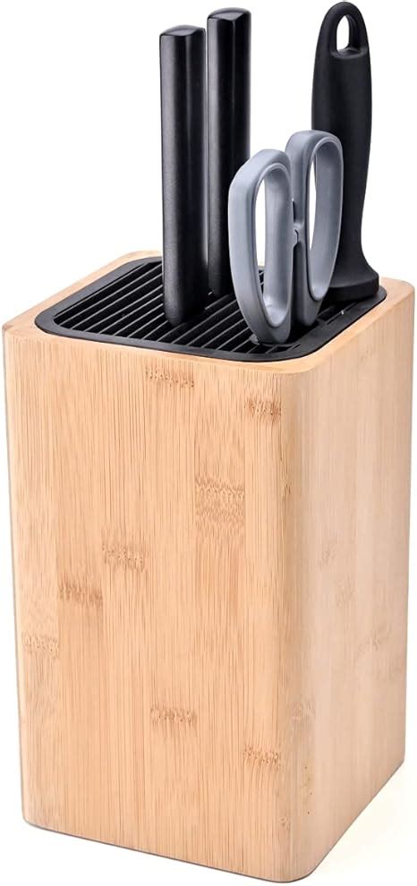 Amazon Deluxe Universal Knife Block With Slots For Scissors And