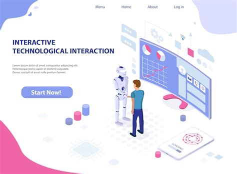Premium Vector Futuristic Robot And Man Shaking Hands In A Concept Of
