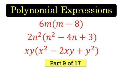 pe09 multiplication of polynomial expressions part 2 youtube