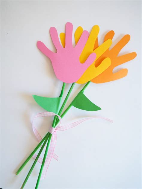 Handprint Flower Craft Simple Art Or Craft Project Artofit