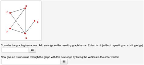 solved consider the graph given above add an edge so the resulting graph has an euler circuit