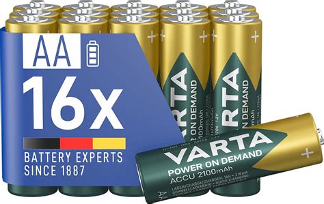 VARTA Pile AA Ricaricabili Confezione Da 16 Recharge Accu Power On