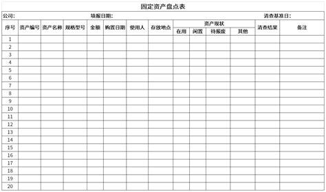 固定资产盘点表模板免费下载 固定资产盘点表excel模板下载 易佰下载