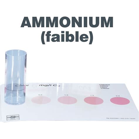 Kit simple d analyse de l Ammonium par comparateur colorimétrique visuel