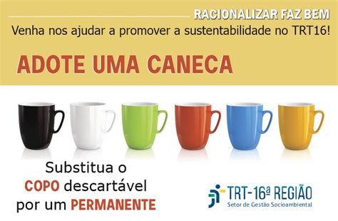 TRT 16 MA realiza campanha para reduzir o uso de copos descartáveis