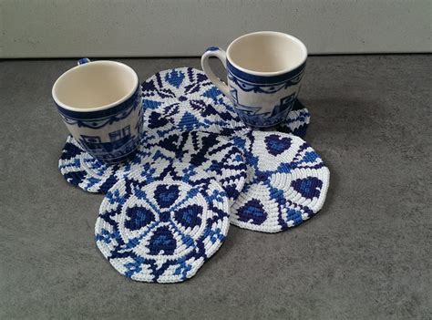 Onderzetter Delfts Blauw Nr 3 Tapestry Haakpatroon Atelier Sopra