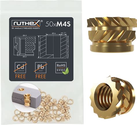ruthex Inserts Filetés M4S Lot de 50 3DJake France