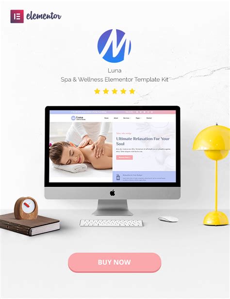 Luna Spa Wellness Elementor Vorlagenkit Agentur Zweigelb