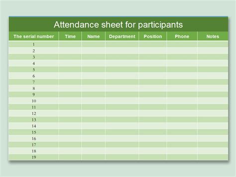 Top Printable Monthly Attendance Register Template For Off