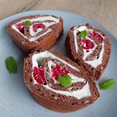 Przepis Na Rolada Czekoladowa Z Malinami Keto Bez Glutenu I Cukru