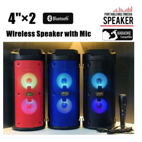 KIMISO Dual 4 Inches Karaoke Wireless Portable Bluetooth Speaker With