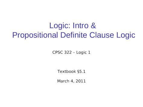 ppt logic intro and propositional definite clause logic dokumen tips