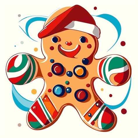 Las Galletas De Pan De Jengibre De Navidad Dibujadas A Mano Planas