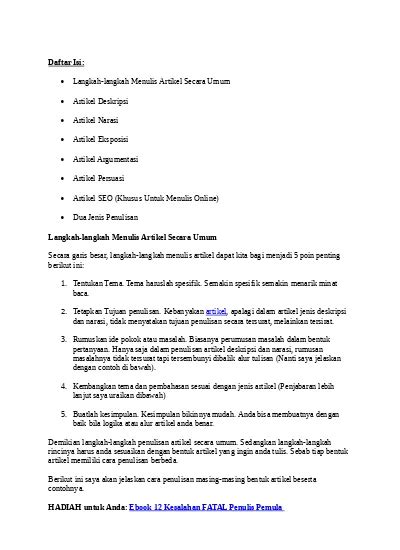 Detail Contoh Menulis Artikel Koleksi Nomer 23