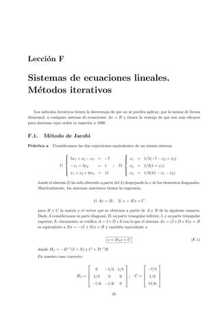 Metodos Iterativos Para Reslver Sistemas Lineales Pdf