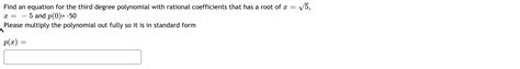 solved find an equation for the third degree polynomial with
